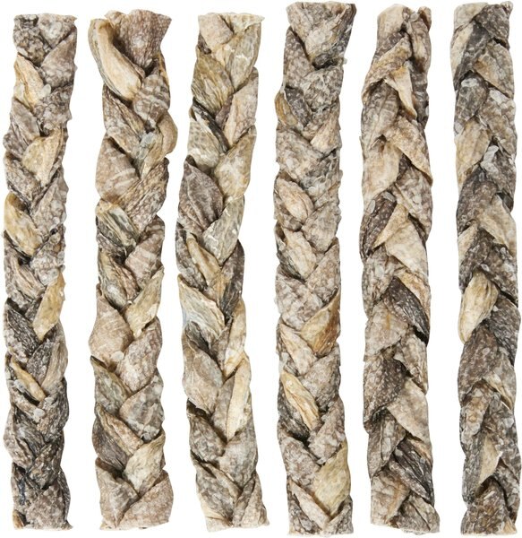 Discontinued - BONES & CHEWS 8" Braided Cod Skin Dog Treats, 6 count ...