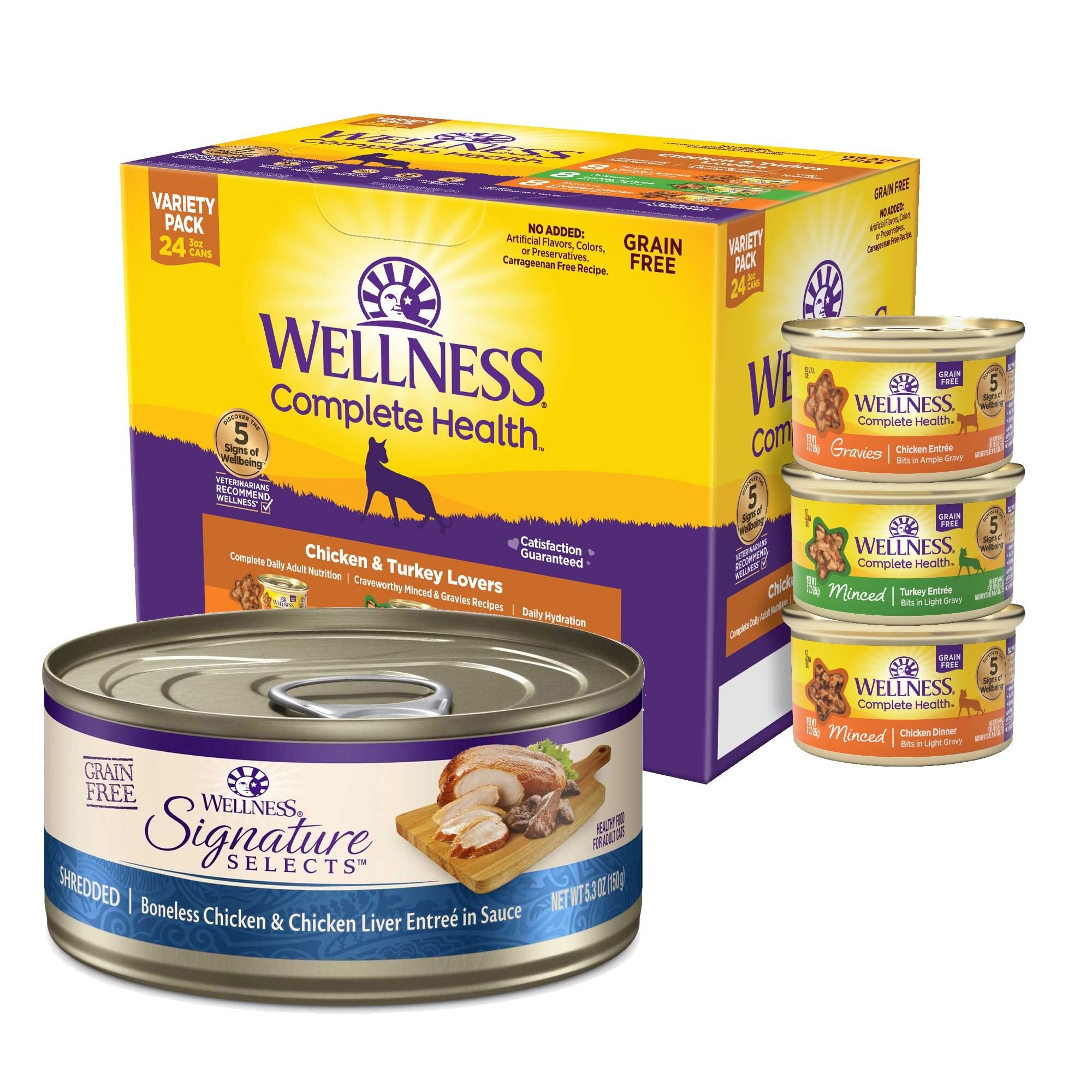Wellness Complete Health Chicken And Turkey Lovers Canned Cat Food 3 Oz Case Of 24 And Wellness