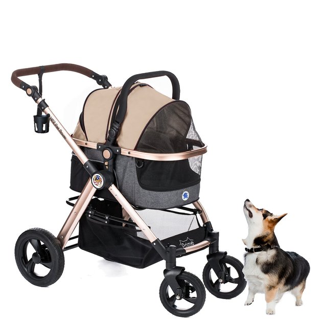 HPZ Pet Rover Luxury Carrier, Car Seat & Pet Stroller, Taupe - Chewy.com