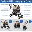 HPZ Pet Rover Luxury Carrier, Car Seat & Pet Stroller, Taupe - Chewy.com