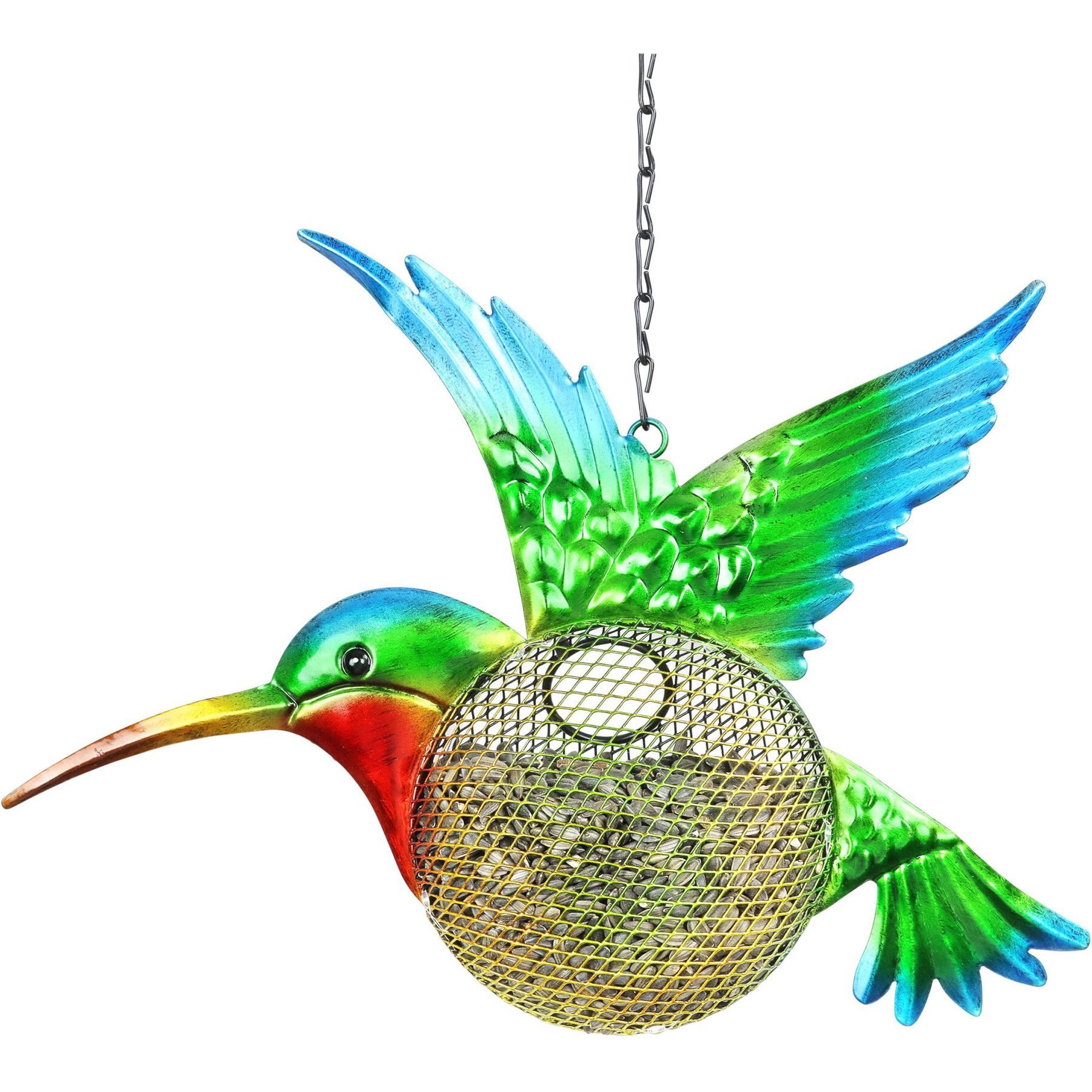 Temporarily Unavailable - EXHART Solar Hanging Metal Mesh Hummingbird ...