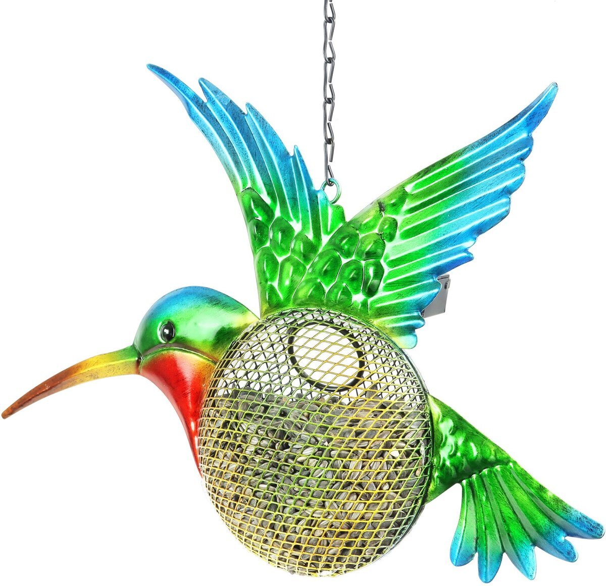 Temporarily Unavailable - EXHART Solar Hanging Metal Mesh Hummingbird ...