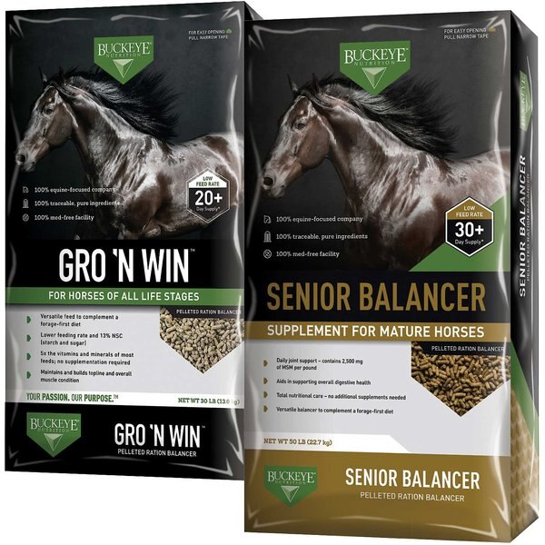 BUCKEYE NUTRITION Senior Balancer Joint Support Senior Horse Feed, 50 ...