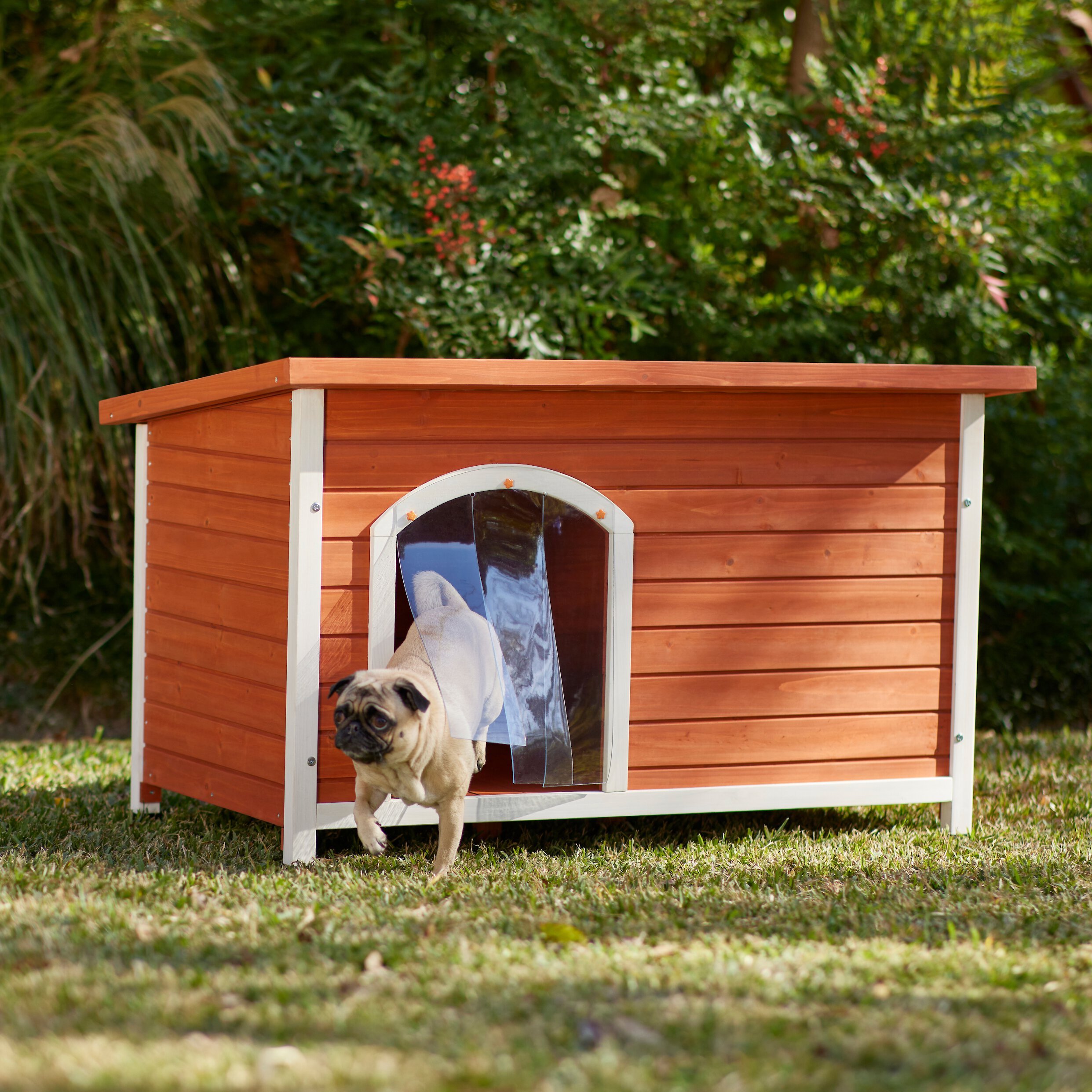 Questions and Answers about FRISCO Craftsman Wooden Outdoor Dog House