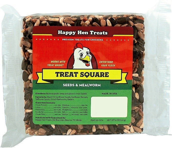 HAPPY HEN TREATS Mealworm & Seeds Chicken Treat Square, 3 count - Chewy.com