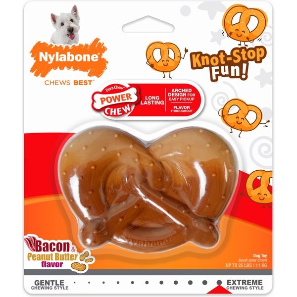 NYLABONE Power Chew Durable Dog Toy Bacon, Small - Chewy.com