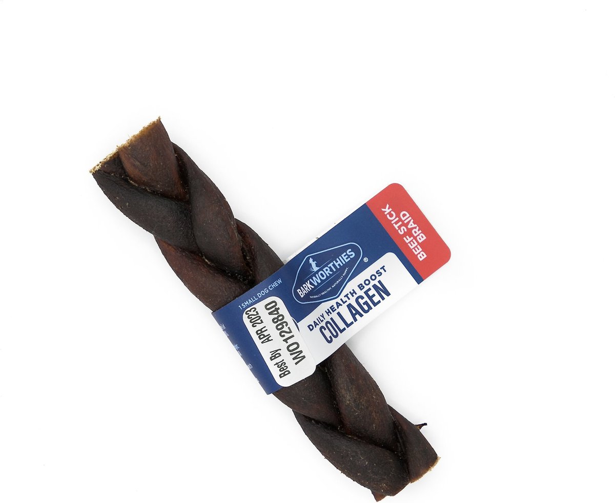BARKWORTHIES Collagen 5-inch Braided Stick Dog Bone - Chewy.com