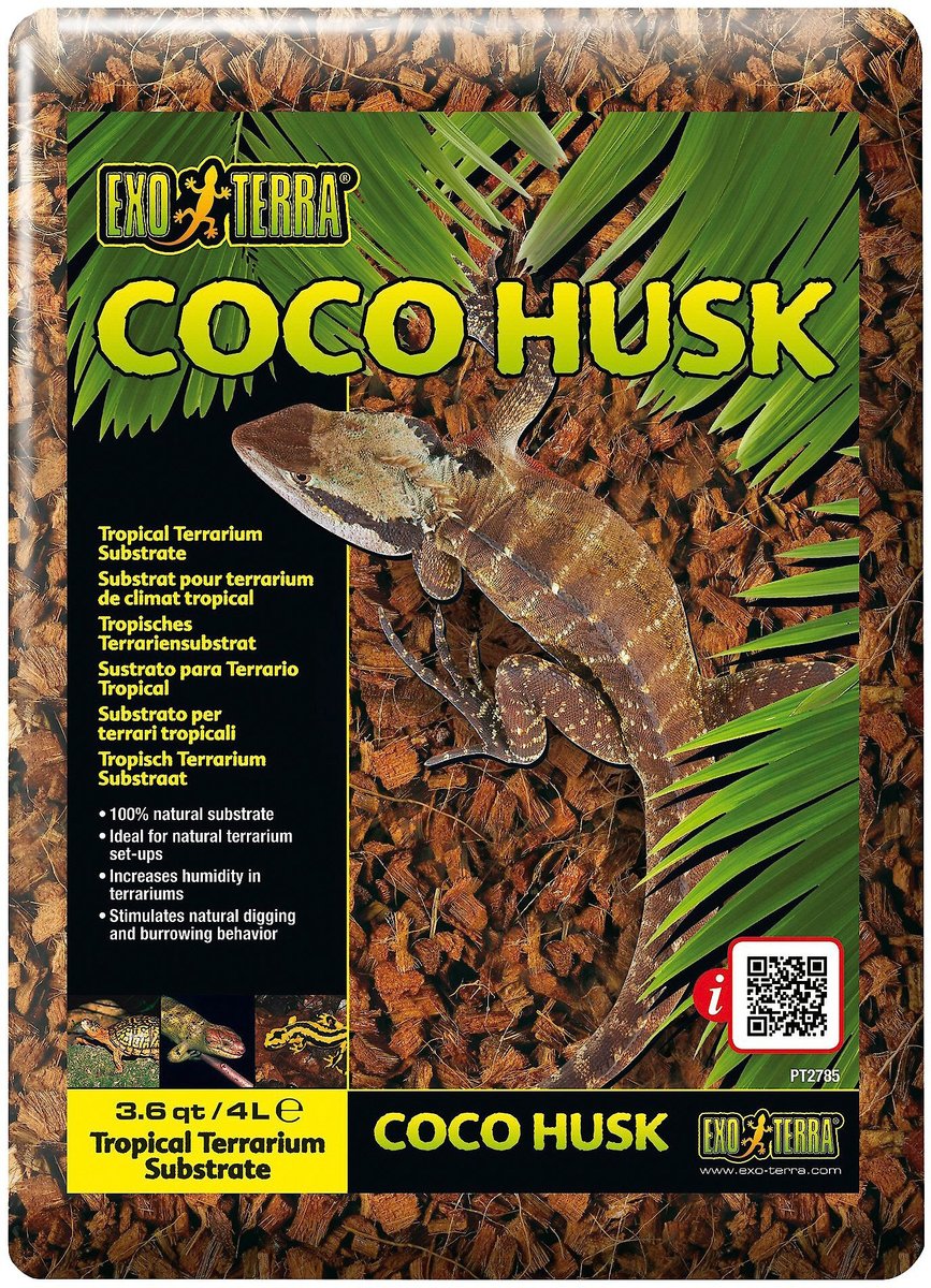 EXO TERRA Coco Husk Tropical Terrarium Reptile Substrate, 3.6-qt ...