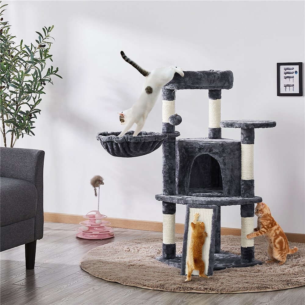 YAHEETECH Professional 42-in Cat Tree, Dark Gray - Chewy.com