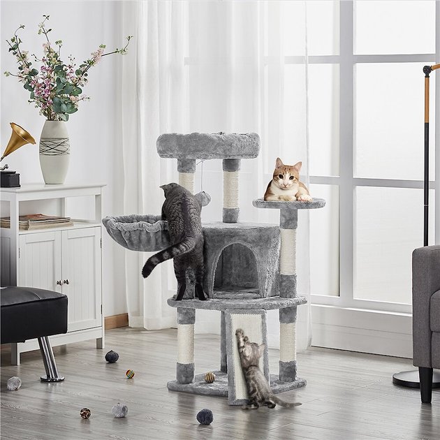 YAHEETECH Professional 42-in Cat Tree, Light Gray - Chewy.com
