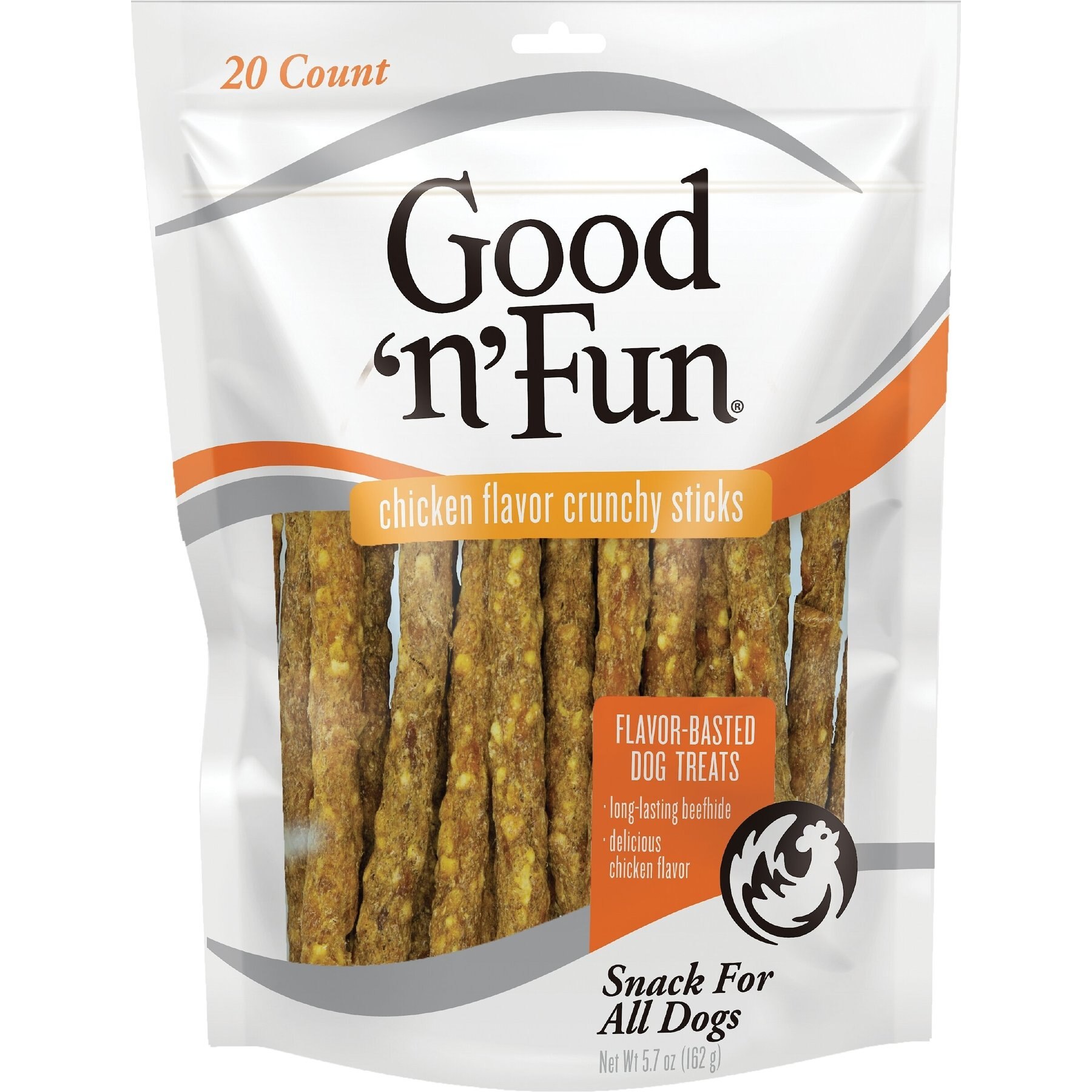 GOOD 'N' FUN Crunchy Sticks Chicken Dog Treats, 20 count - Chewy.com