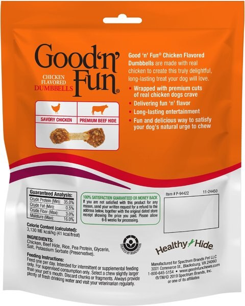GOOD 'N' FUN Chicken Dumbbells Dog Treats, 12-oz bag - Chewy.com