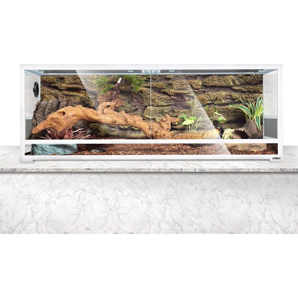 REPTI ZOO Glass Reptile Terrarium Sliding Doors with Screen Ventilation ...