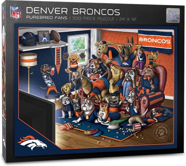 YOUTHEFAN NFL Purebred Fans 500-Piece Puzzle, Denver Broncos - Chewy.com