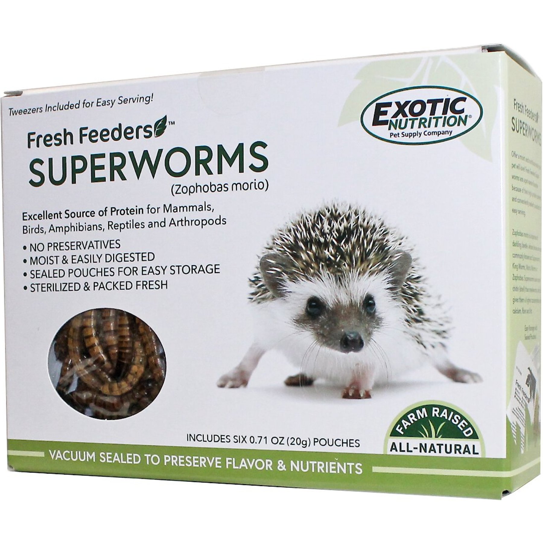 EXOTIC NUTRITION Fresh Feeders Superworms Reptile Food, 5-oz box ...