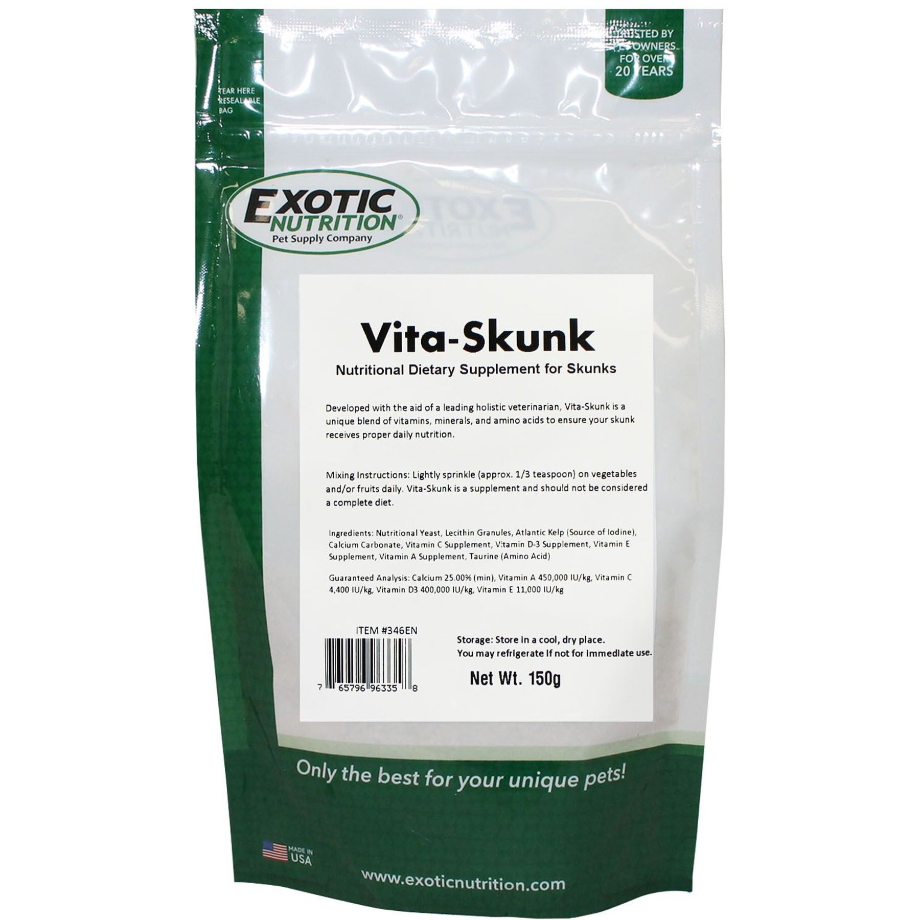 EXOTIC NUTRITION Vita-Skunk Supplement, 5.29-oz bag - Chewy.com