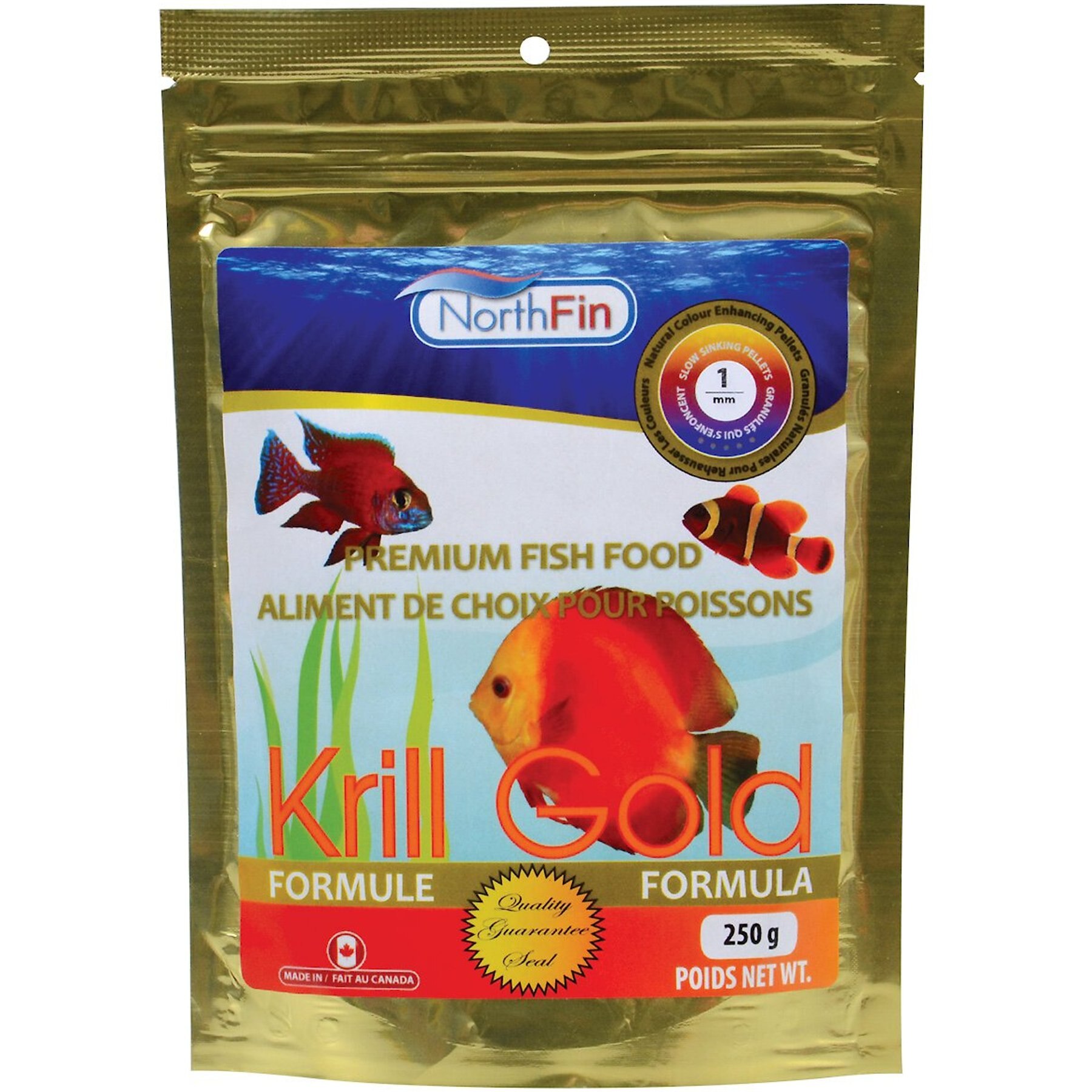 NORTHFIN Krill Pro 1 mm Sinking Pellets Fish Food, 250-g bag - Chewy.com