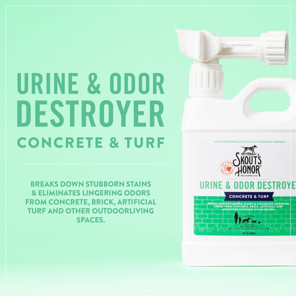 SKOUT'S HONOR Outdoor Turf & Concrete Urine & Odor Destroyer Spray, 32 ...