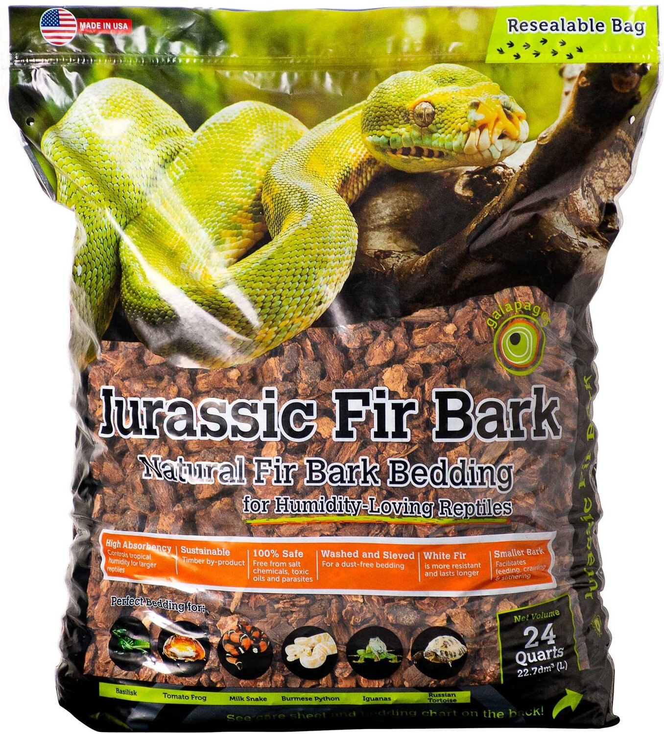 GALAPAGOS Jurassic Fir Bark Reptile Bedding, 24-qt bag - Chewy.com