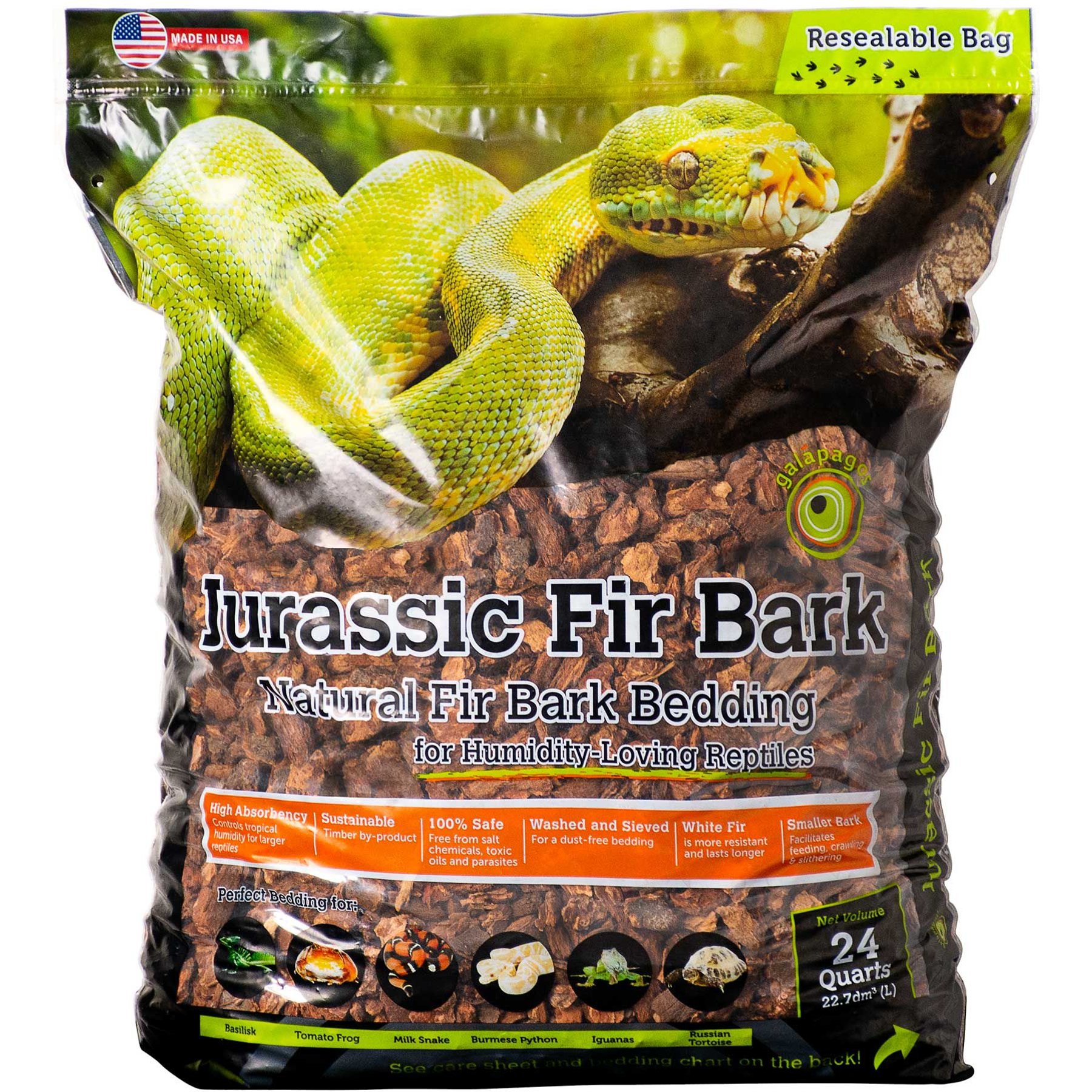 GALAPAGOS Jurassic Fir Bark Reptile Bedding, 24-qt bag - Chewy.com