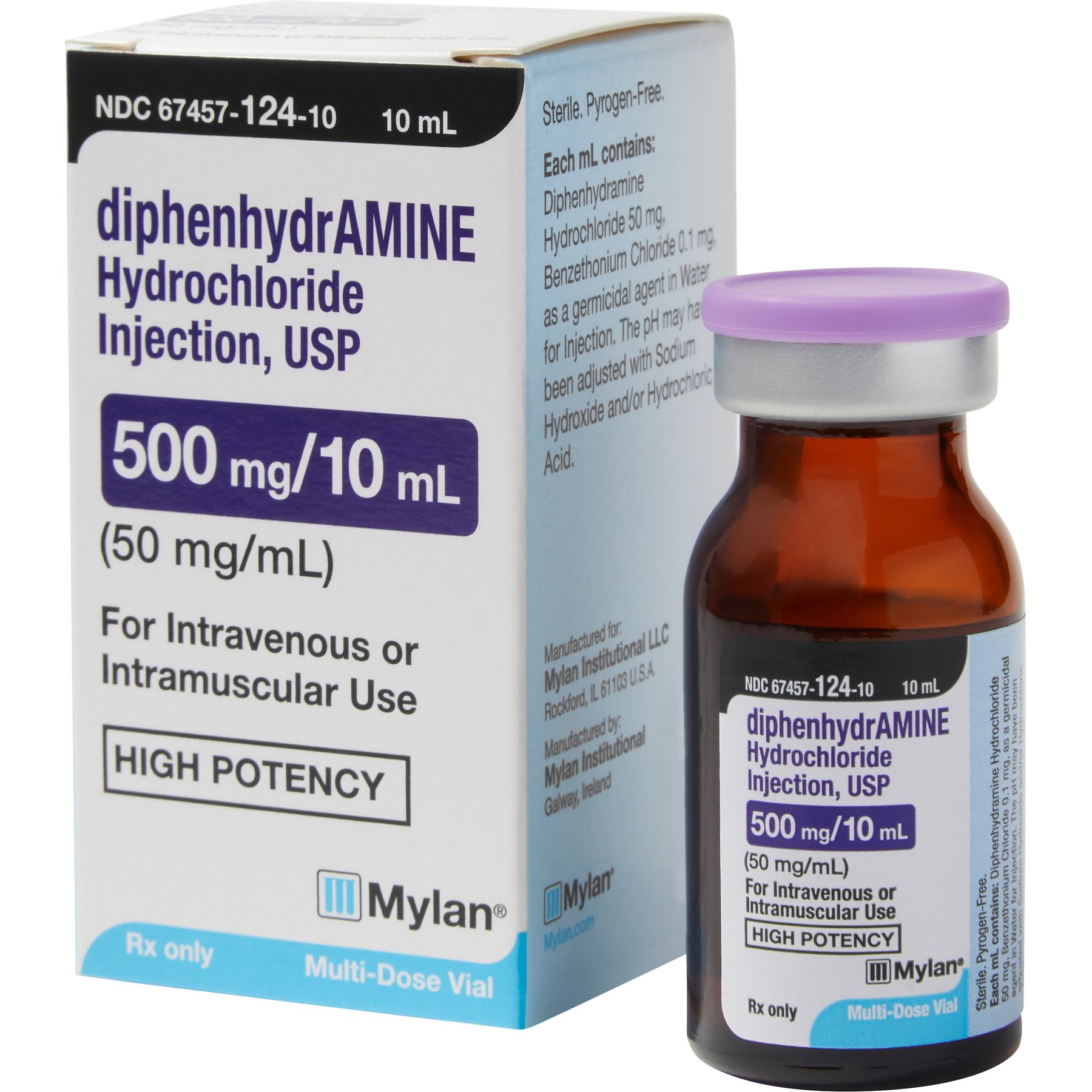 DIPHENHYDRAMINE HCL (Generic) Injection, 50mg/mL, 10 ml, 1 vial - Chewy.com