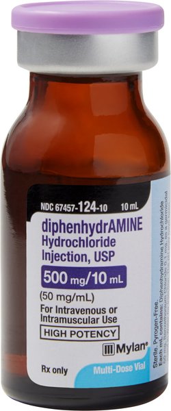 DIPHENHYDRAMINE HCL (Generic) Injection, 50mg/mL, 10 ml, 1 vial - Chewy.com