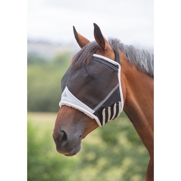 EQUINE COUTURE Horse Fly Bonnet With Silver Rope, Black, Cob - Chewy.com
