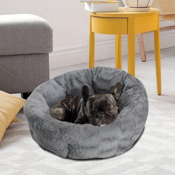 SLEEPY PET Quilted Slumber Bolster Cat & Dog Bed, Silver - Chewy.com