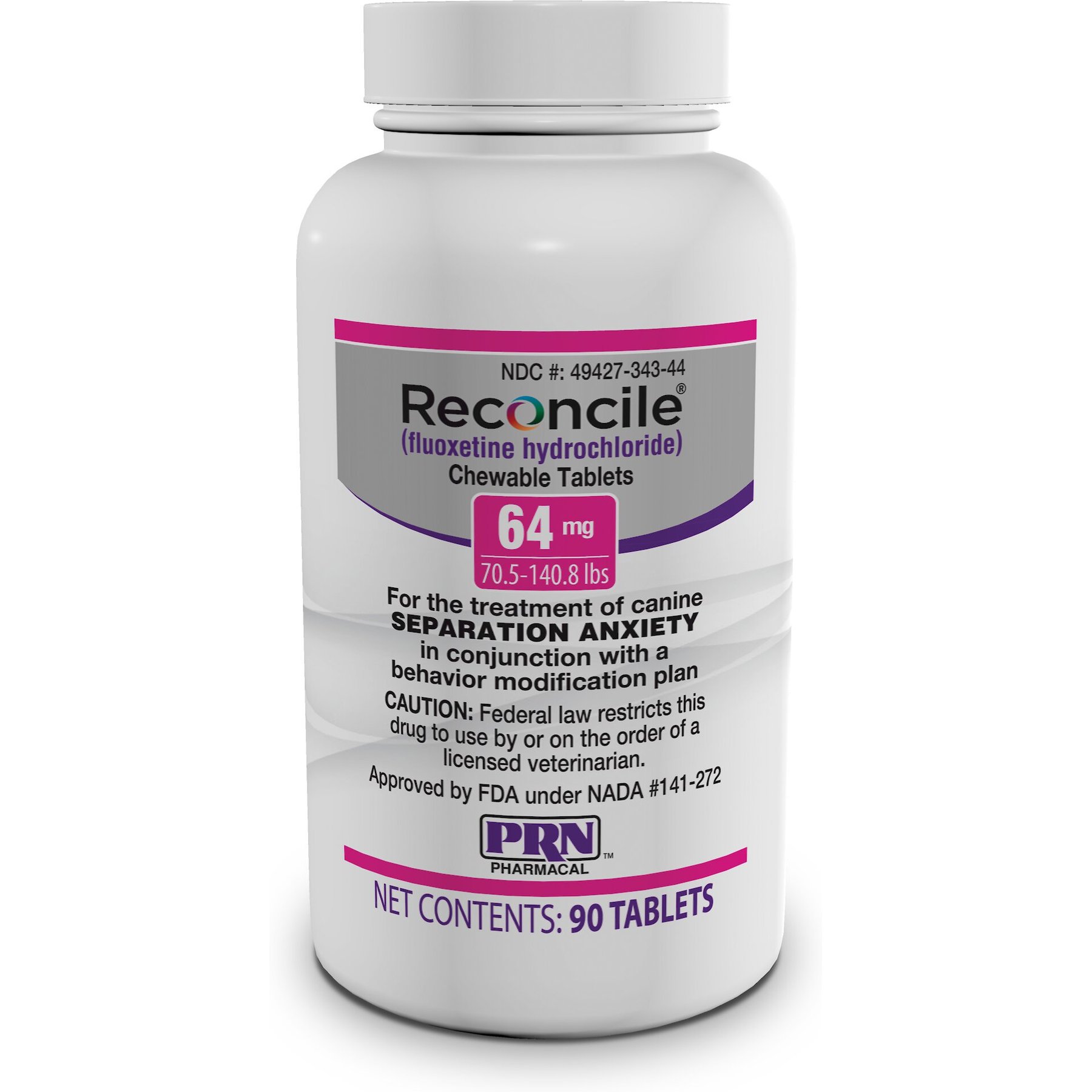 RECONCILE (fluoxetine hydrochloride) Tablets for Dogs, 64-mg, 90 ...