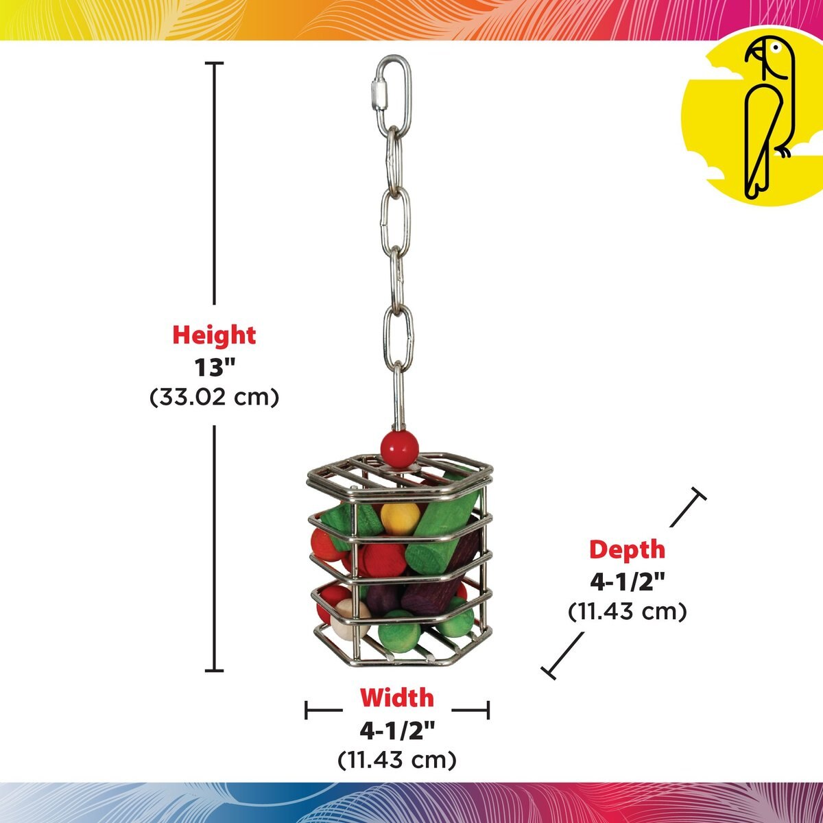 CAITEC Featherland Paradise Baffle Cage Bird Toy - Chewy.com