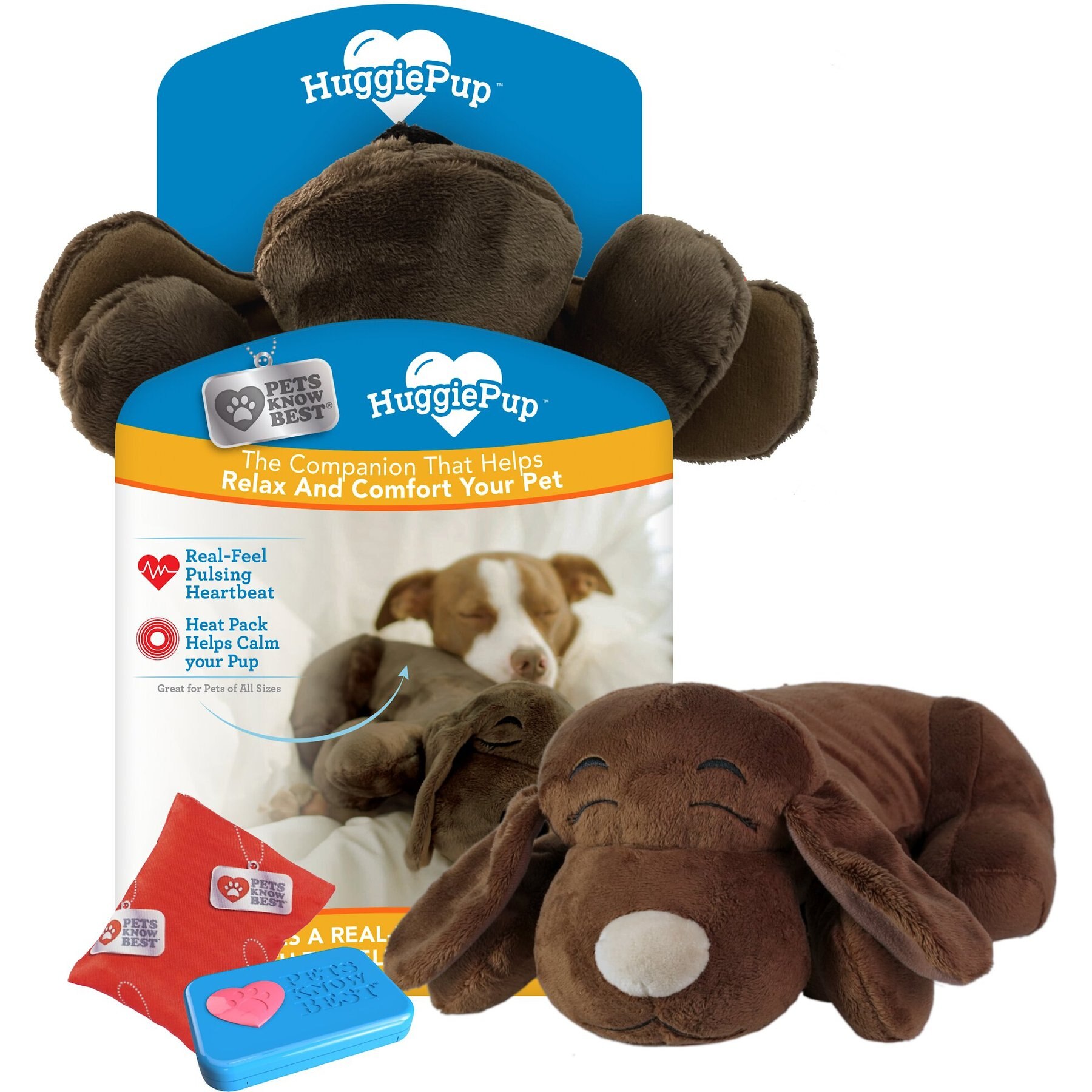 PETS KNOW BEST HuggiePup Plush Dog Toy, Chocolate - Chewy.com