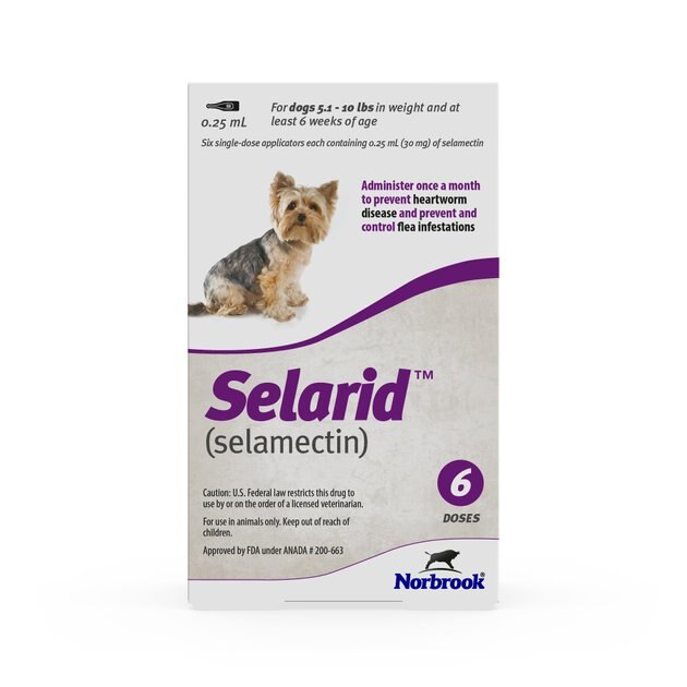 SELARID Topical Solution for Dogs, 5.1-10 lbs, (Purple Box), 6 Doses (6 ...