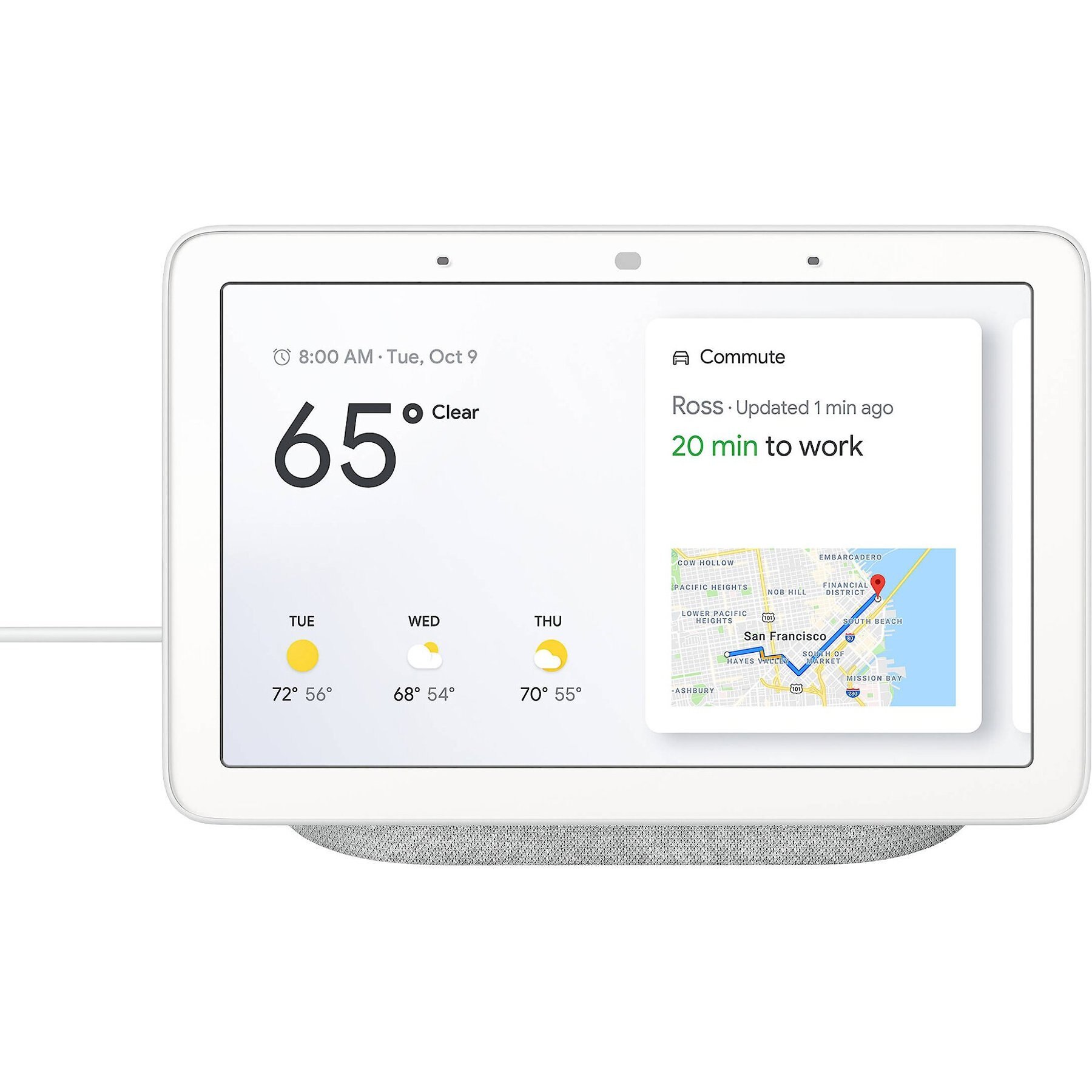 GOOGLE Nest Hub Smart Display Google Assistant Device, Chalk - Chewy.com