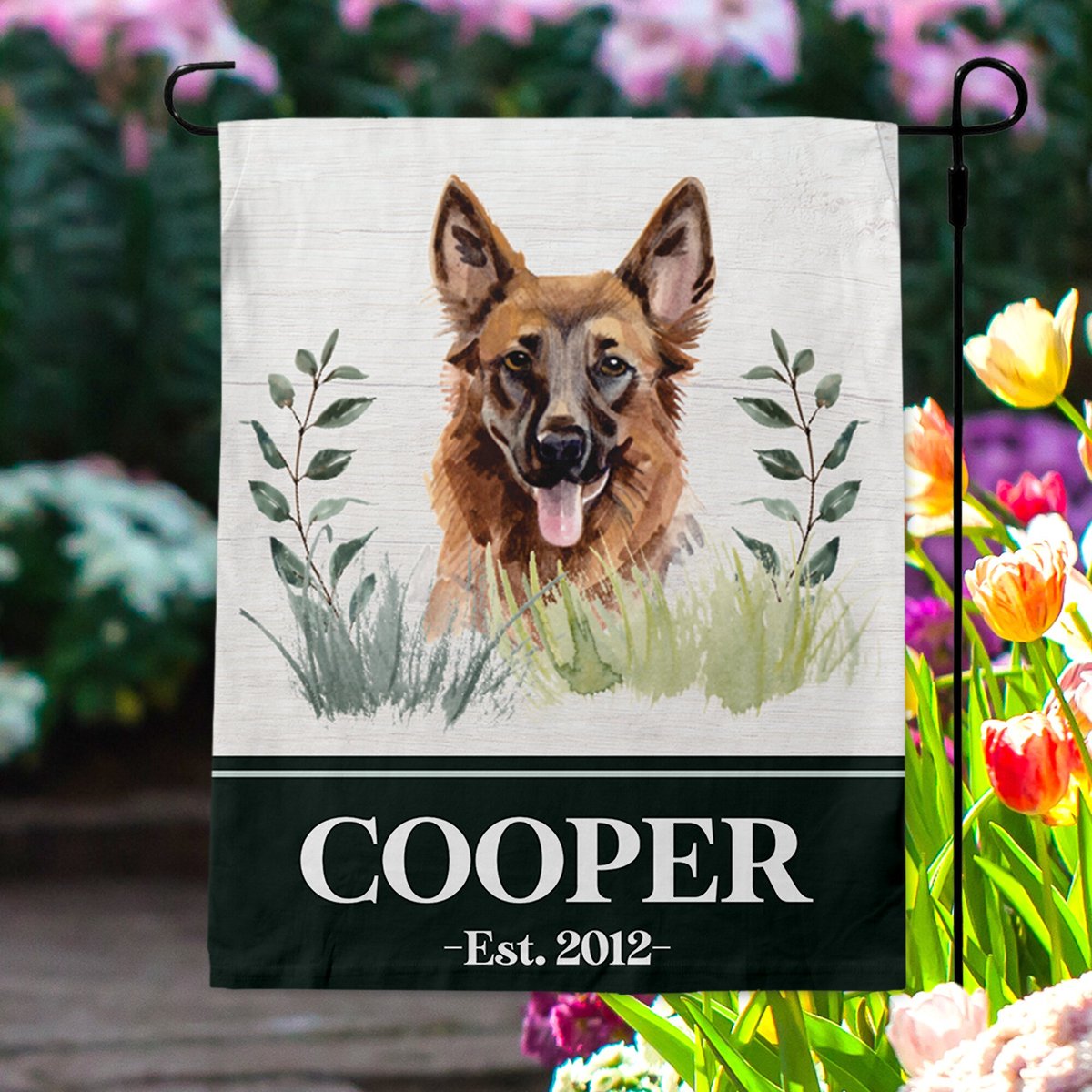 904 CUSTOM Personalized Dog Breed Botanical Garden Flag, German ...