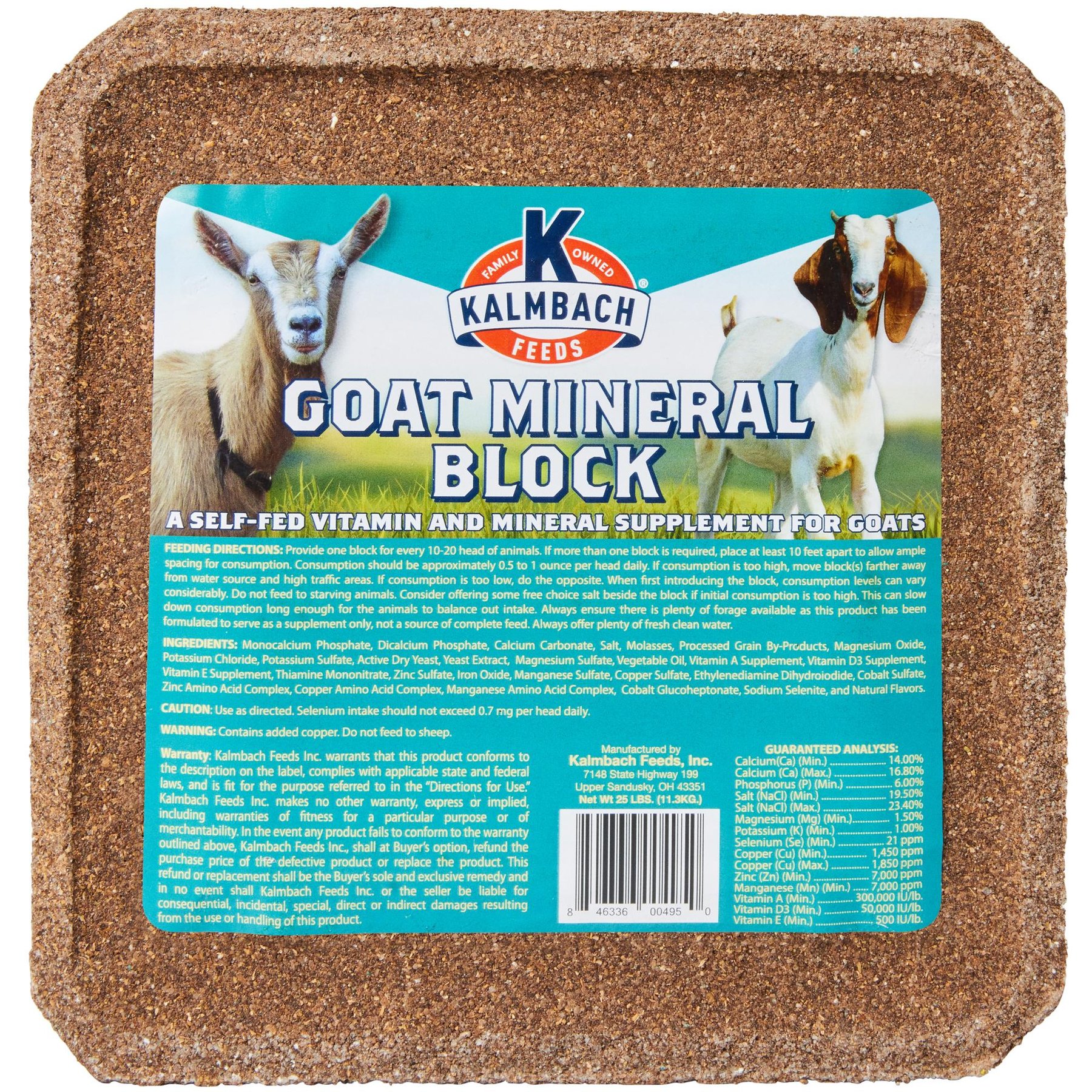KALMBACH FEEDS Vitamin & Mineral Goat Supplement, 25-lb block - Chewy.com