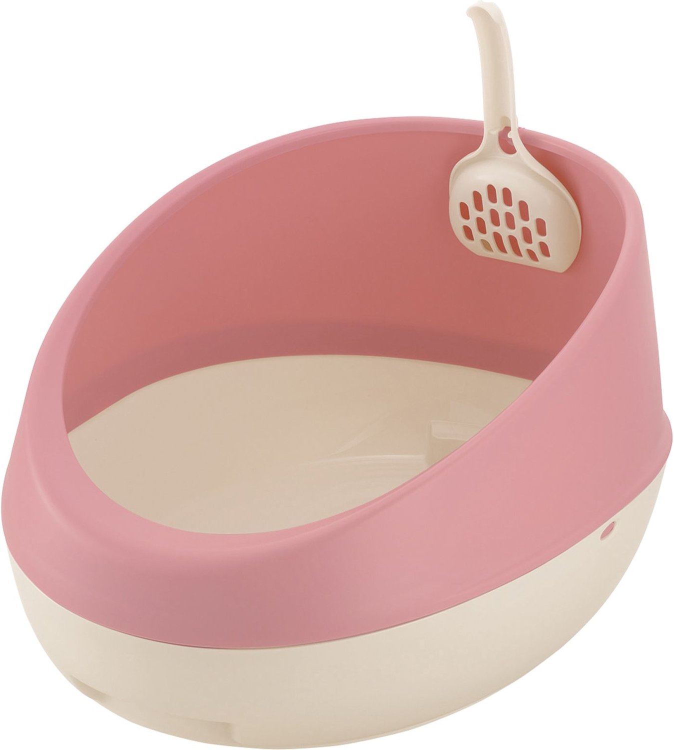 RICHELL PAW TRAX Rimmed Cat Litter Pan, Salmon Pink - Chewy.com
