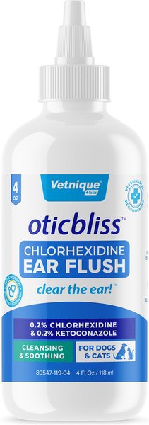 VETNIQUE LABS Oticbliss Ear Flush Cleaner Anti-Bacterial & Anti-Fungal ...