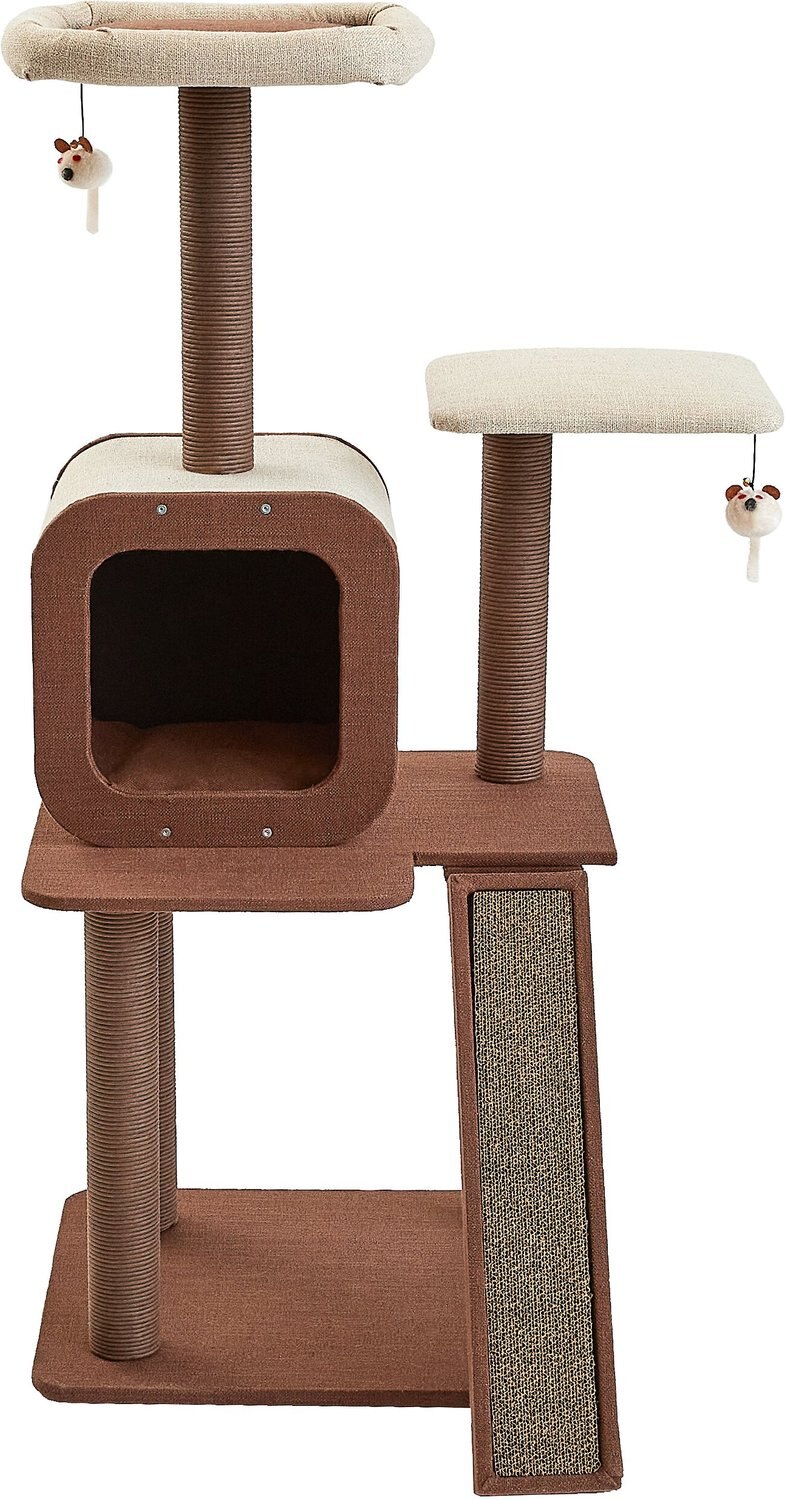 TWO BY TWO The Redwood 53-in Cat Tree & Condo, Beige/Brown - Chewy.com