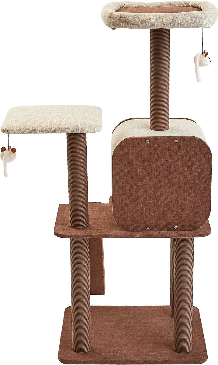 TWO BY TWO The Redwood 53-in Cat Tree & Condo, Beige/Brown - Chewy.com