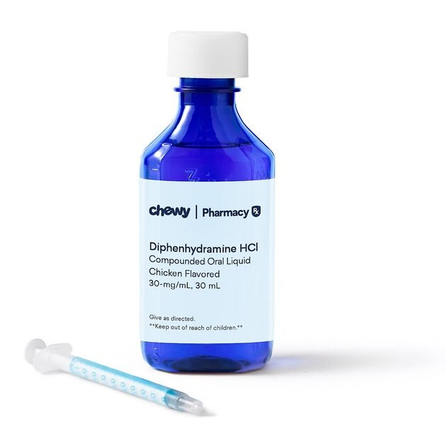 DIPHENHYDRAMINE HCL COMPOUNDED Oral Liquid Chicken Flavored for Dogs ...