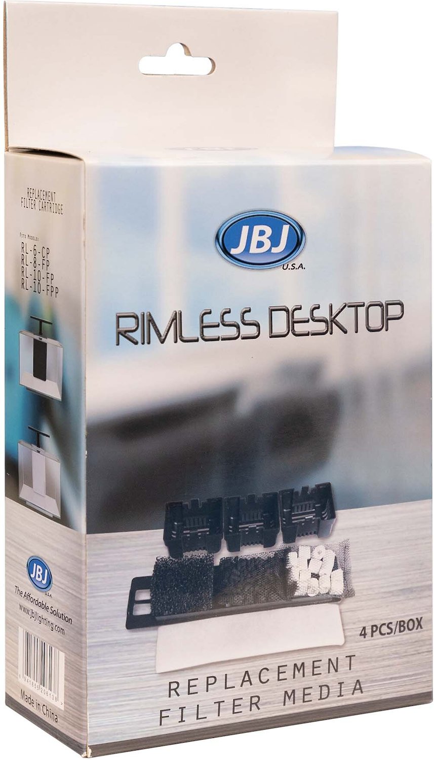 JBJ AQUARIUM Rimless Desktop Bio Aquarium Filter Media Replacement, 4 ...