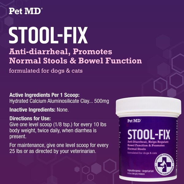 PET MD Stool-Fix Powdered Clay Anti Diarrhea Treatment for Upset ...