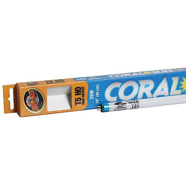 ZOO MED 420nm Actinic Coral Sun T5-HO Fluorescent Aquarium Bulb, 39 x ...