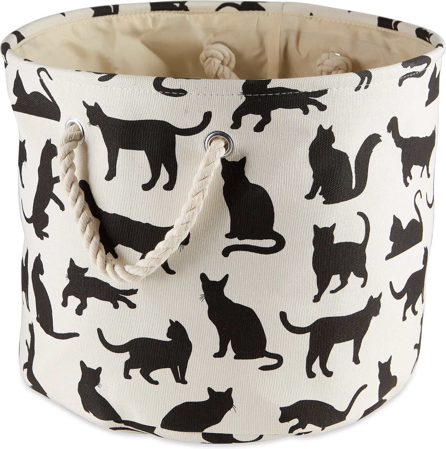 BONE DRY Cats Meow Round Polyester Dog & Cat Collapsible Storage Bin ...