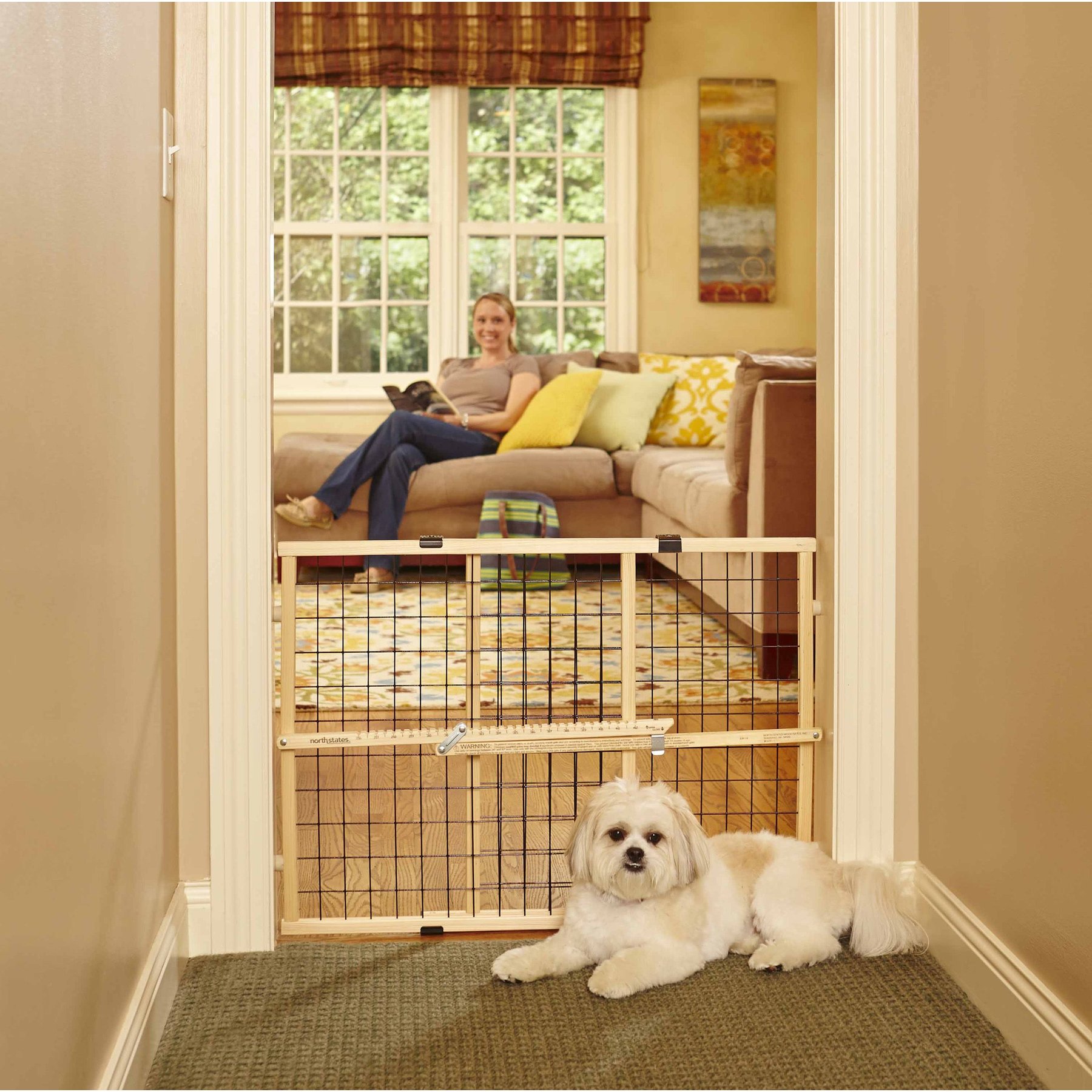 MYPET Wire Mesh Dog Gate, 42-in, Wood - Chewy.com