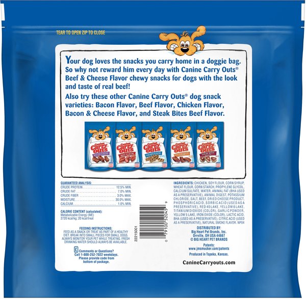 CANINE CARRY OUTS Beef & Cheese Flavor Dog Treats, 47-oz bag - Chewy.com