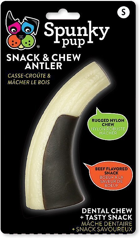 SPUNKY PUP Snack & Chew Antler Tough Dog Chew Toy, Small, bundle of 2 - Chewy.com
