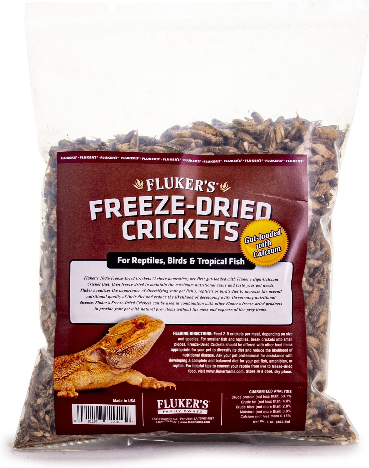 FLUKER'S Freeze-Dried Crickets Reptile Treats, 1-lb jar - Chewy.com