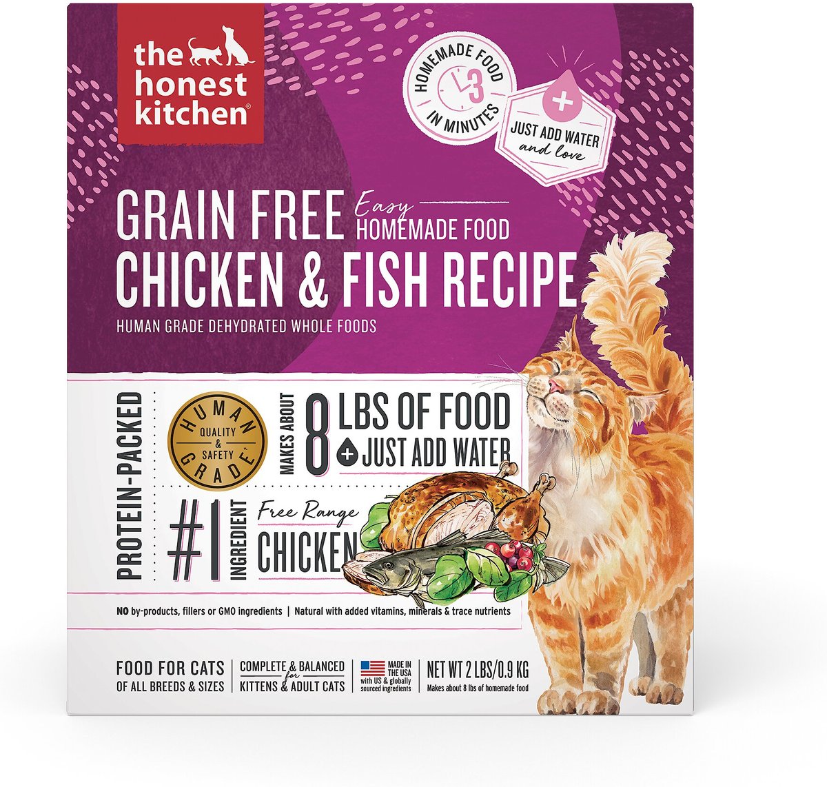 THE HONEST KITCHEN Dehydrated Chicken & Fish Grain-Free Cat Food, 2-lb ...