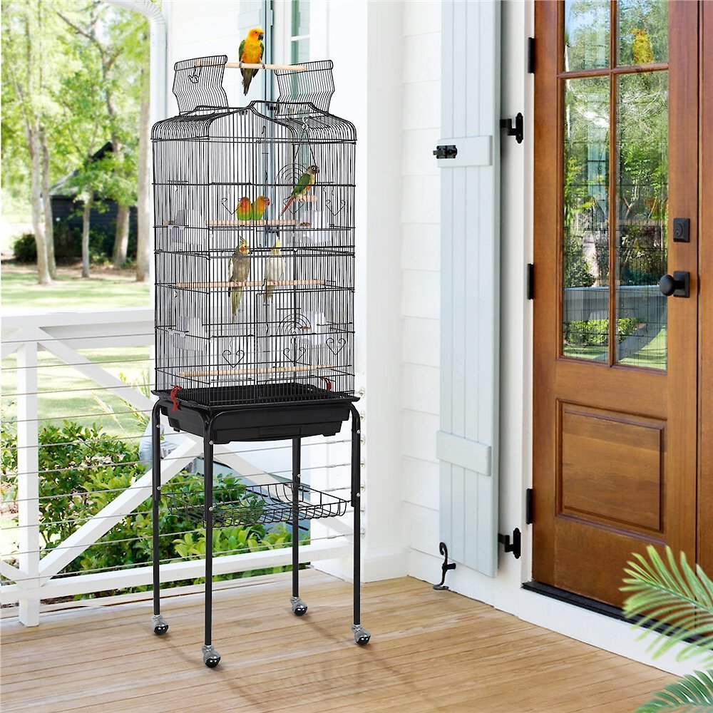 Questions and Answers about YAHEETECH 64-in Open Top Metal Parrot Cage ...